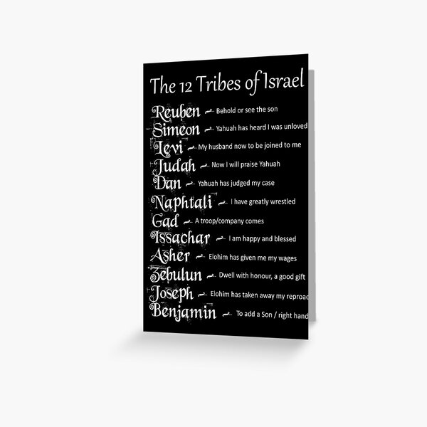 "12 Tribes of Israel Names and Meanings - Hebrew Christian" Greeting ...