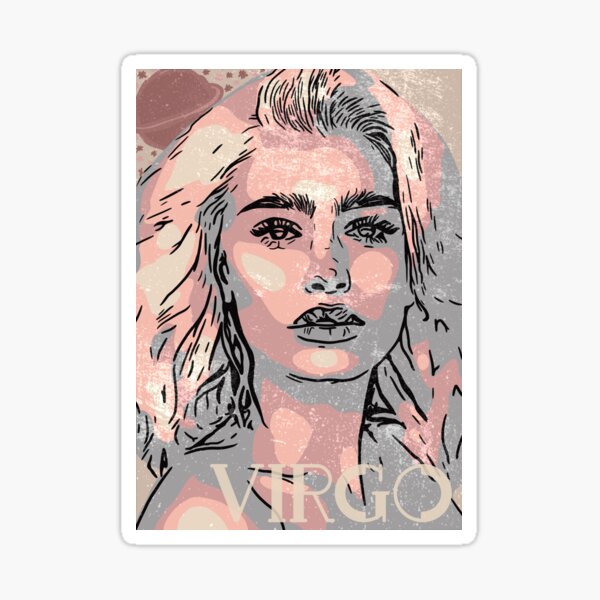 "Virgo print illustration Pluginbaby Original" Sticker for Sale by Abis ...