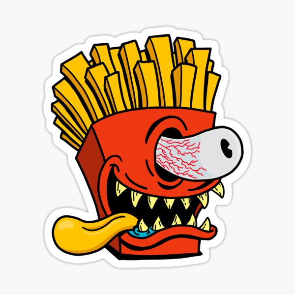 "Maker Monster In Hot Rod Fries Monster Cool" Sticker for Sale by ...