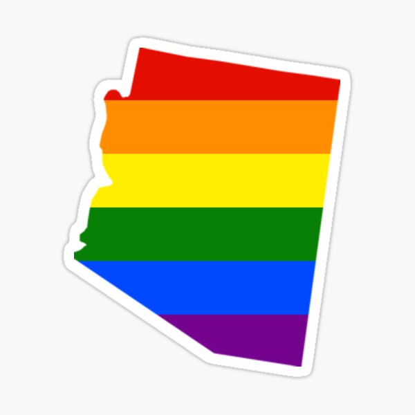"Arizona State Outline Pride Flag" Sticker for Sale by kararoberts ...