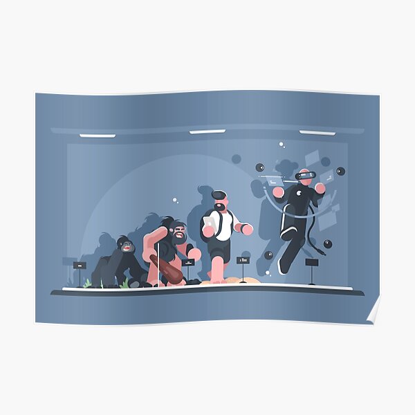 "Evolution of Human" Poster for Sale by Golden-Shark | Redbubble