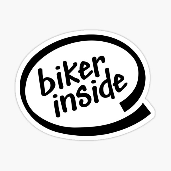 "BIKER INSIDE - the identification mark for motorcyclists" Sticker for ...