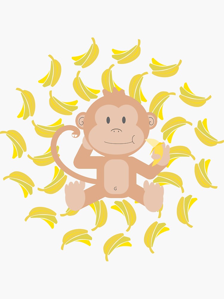 "Cute who loves bananas" Sticker for Sale by Lila823cc | Redbubble