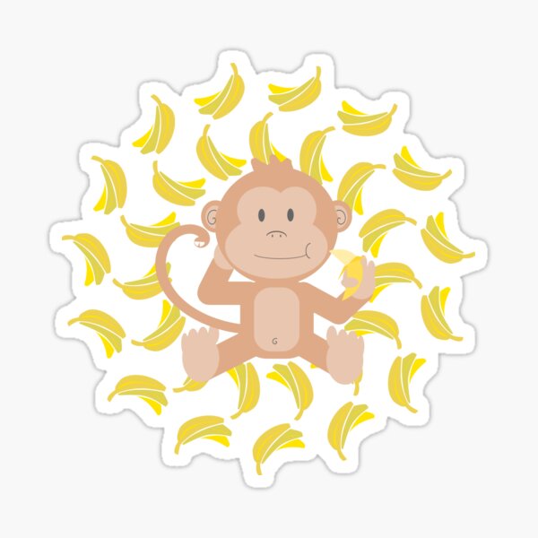 "Cute who loves bananas" Sticker for Sale by Lila823cc | Redbubble