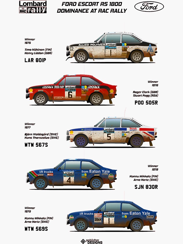 "Ford Escort RAC Rally Tribute" Sticker for Sale by GladysMitchelld ...