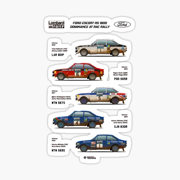 "Ford Escort RAC Rally Tribute" Sticker for Sale by GladysMitchelld ...