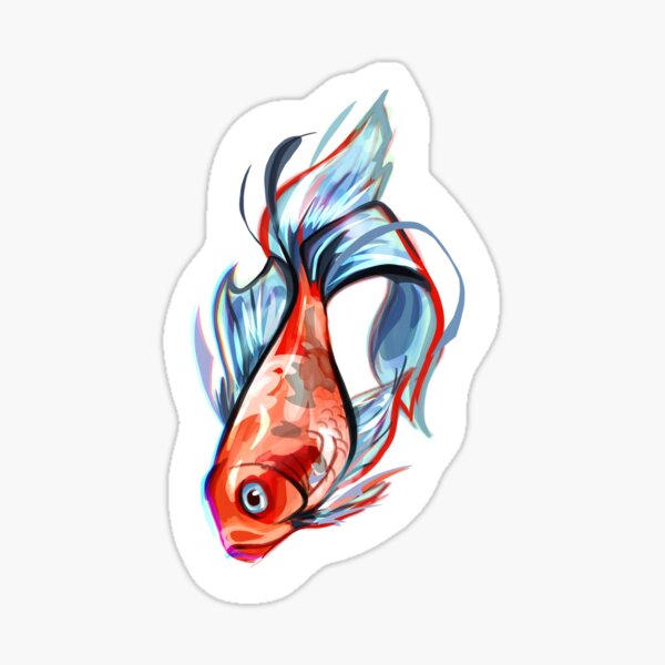 "Goldfish (Sticker)" Sticker for Sale by AngelaAR | Redbubble