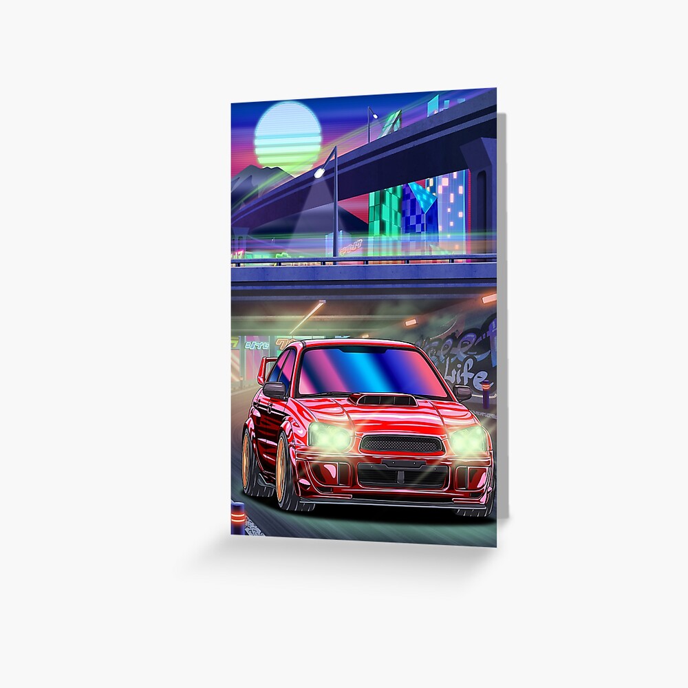 "Synthwave Red Subaru Impreza WRX STi Blob Eye " Greeting Card for Sale ...