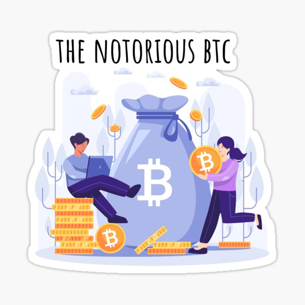 "The notorious Bitcoin" Sticker for Sale by Hannahatelier | Redbubble