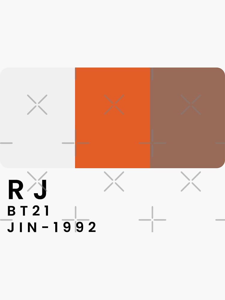 "RJ color palette BT21" Sticker by tokki-drawings | Redbubble