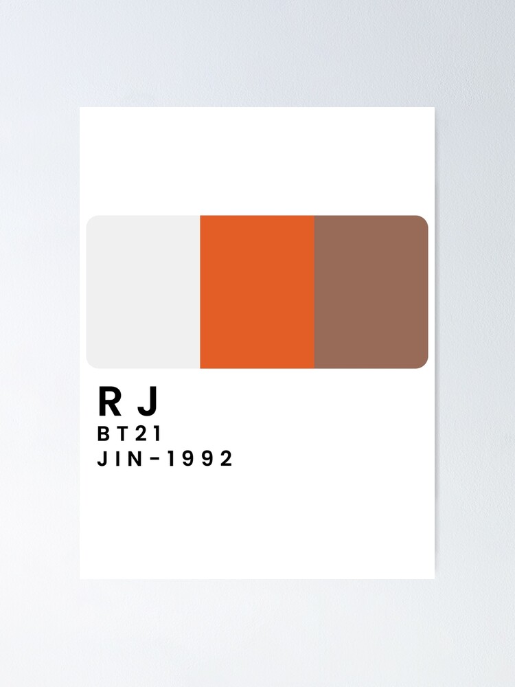 Póster «RJ color palette BT21» de tokki-drawings | Redbubble