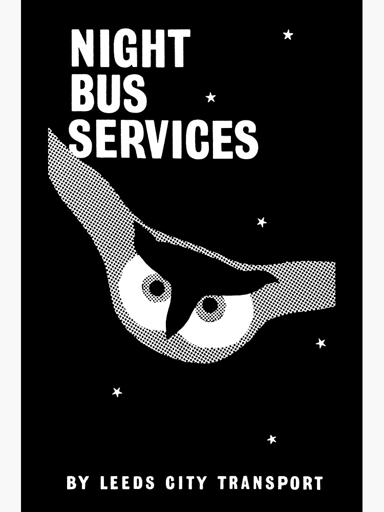 "LEEDS NIGHT BUS SERVICES GUIDE" Sticker for Sale by ThrowbackAds ...