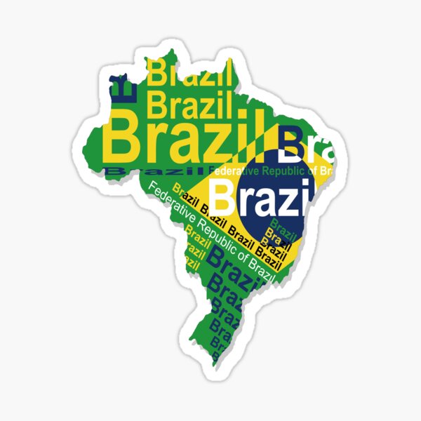 "Map of Brazil" Sticker by yourworldusa | Redbubble