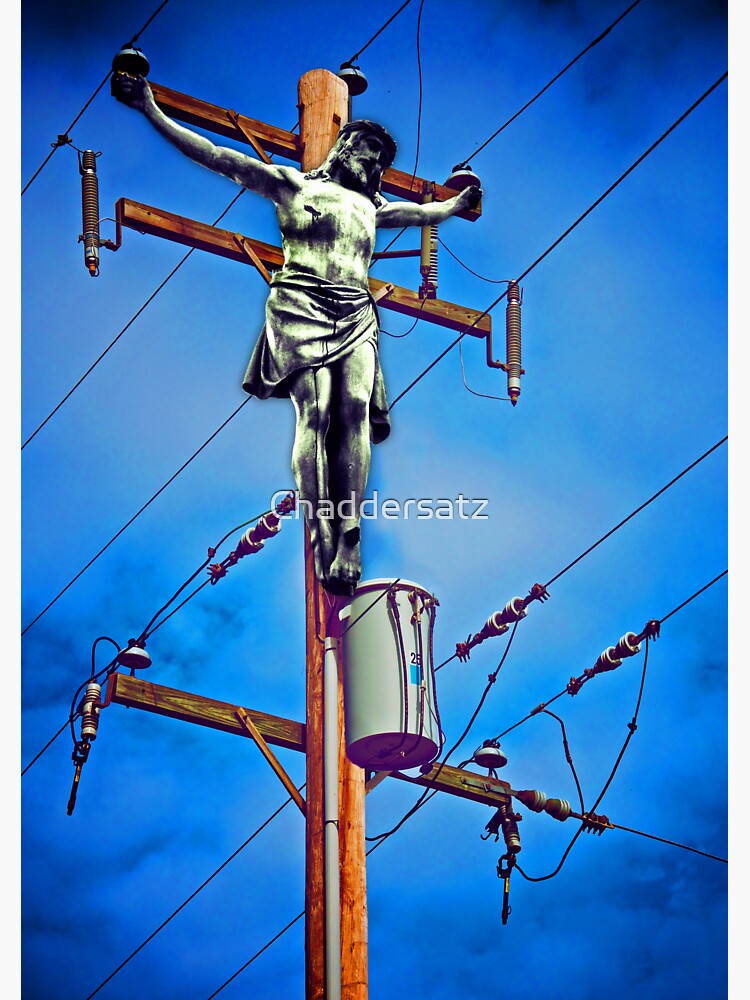 "Jesus Christ Power Line Cross" Sticker for Sale by Chaddersatz | Redbubble