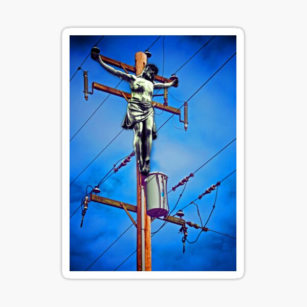 "Jesus Christ Power Line Cross" Sticker for Sale by Chaddersatz | Redbubble