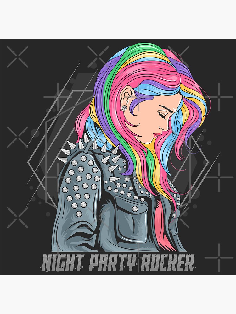 "Punk Girl with Rainbow Unicorn Hair" Sticker for Sale by Desenio-PH ...