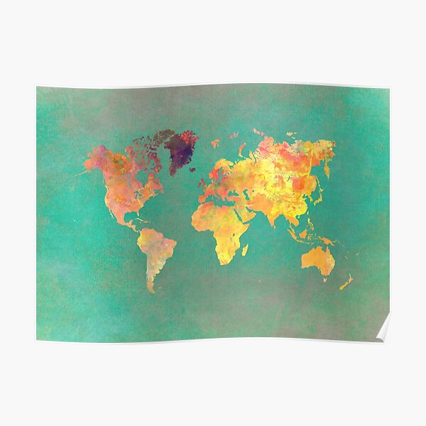 Póster «mapa del mundo 103 # mapa del mundo # mapa» de JBJart | Redbubble