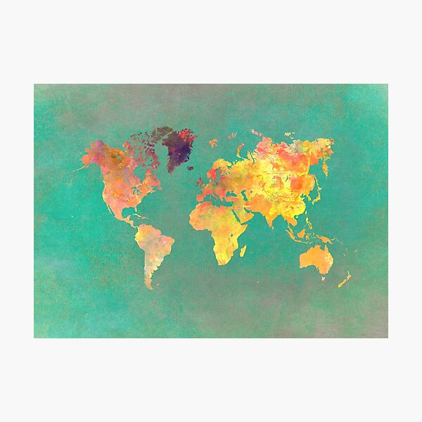 Lámina fotográfica «mapa del mundo 103 # mapa del mundo # mapa» de ...