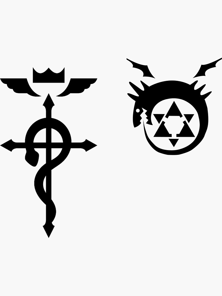 "Fullmetal Alchemist Flamel + Homonculus Logo (Black)" Sticker for Sale ...
