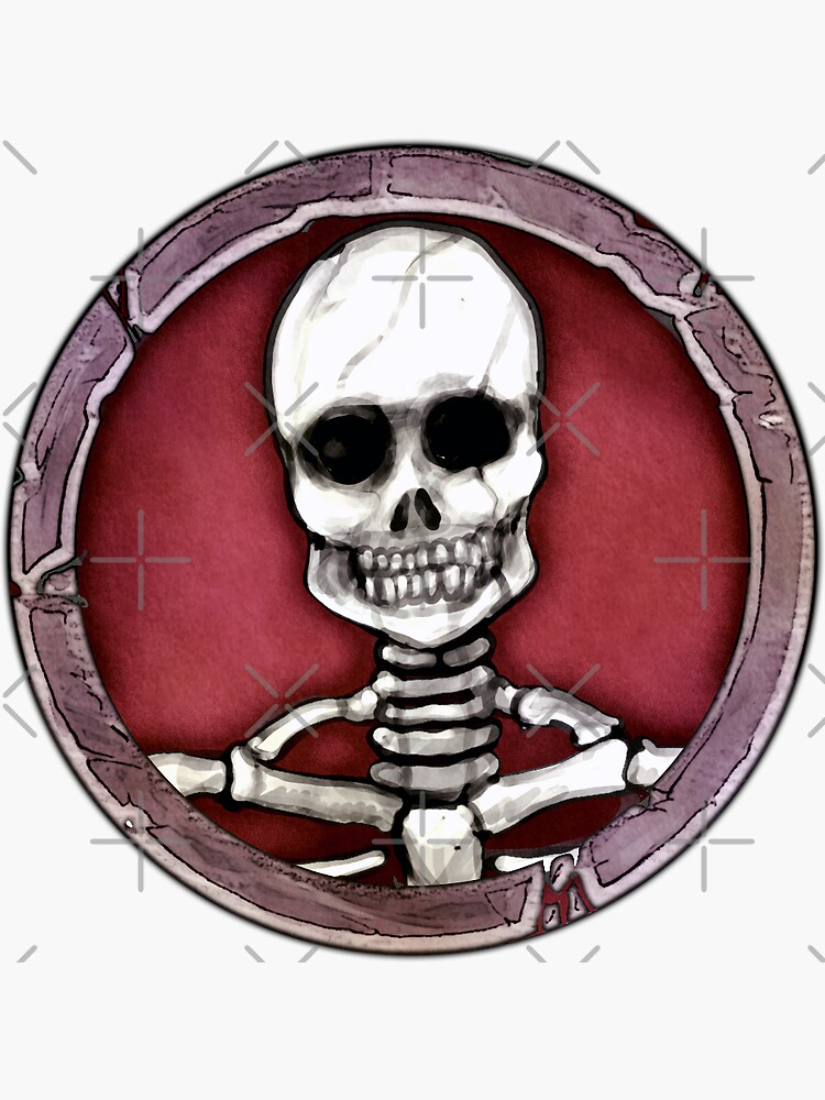 "Pin Skull Skeleton Character Fantasy sticker" Sticker for Sale by ...