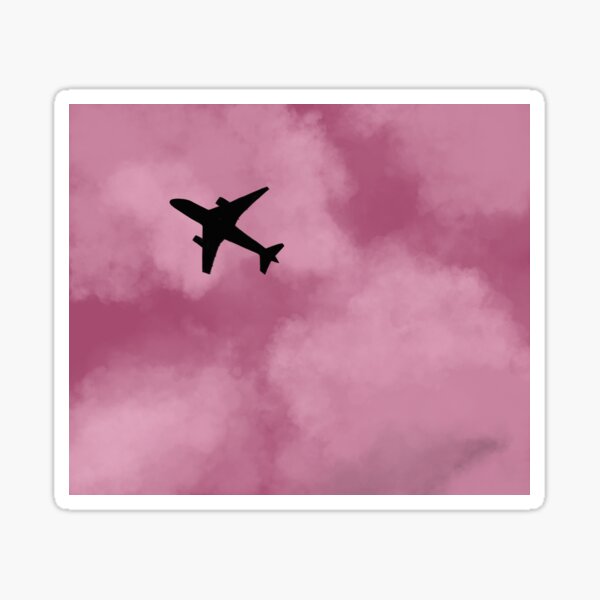 "Airplane in pink sky aesthetic" Sticker for Sale by TheKawaiShop ...