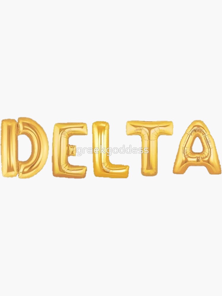 "Gold Balloon Delta" Sticker for Sale by greekgoddess | Redbubble