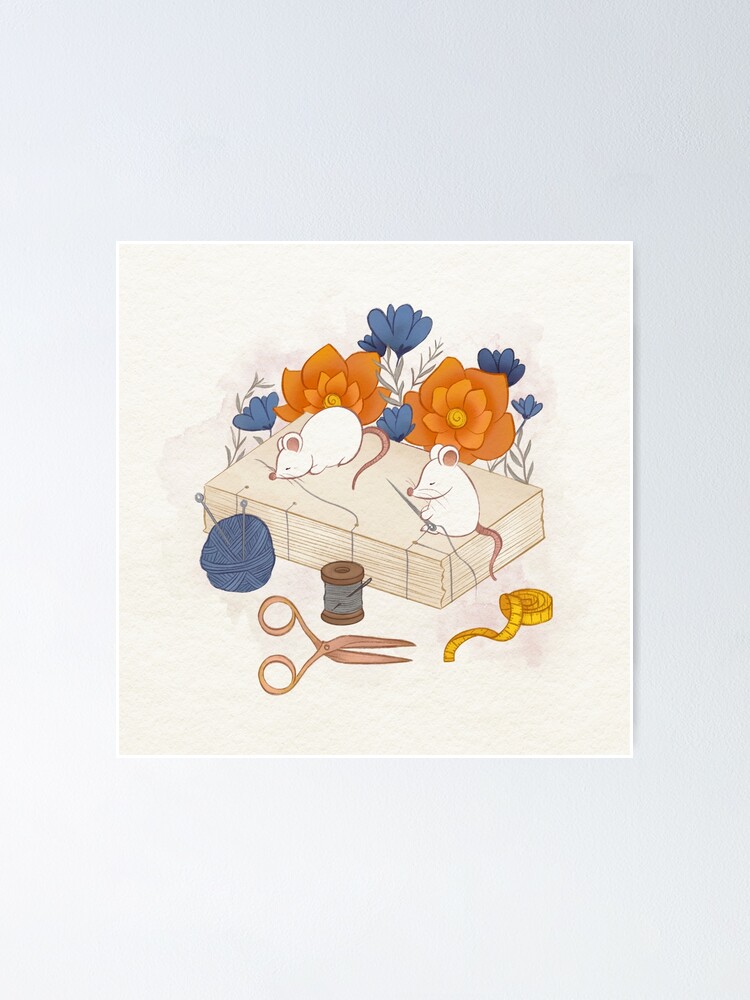 "BOOK BINDING MADE BY MICE" Poster for Sale by catarinadesigns | Redbubble