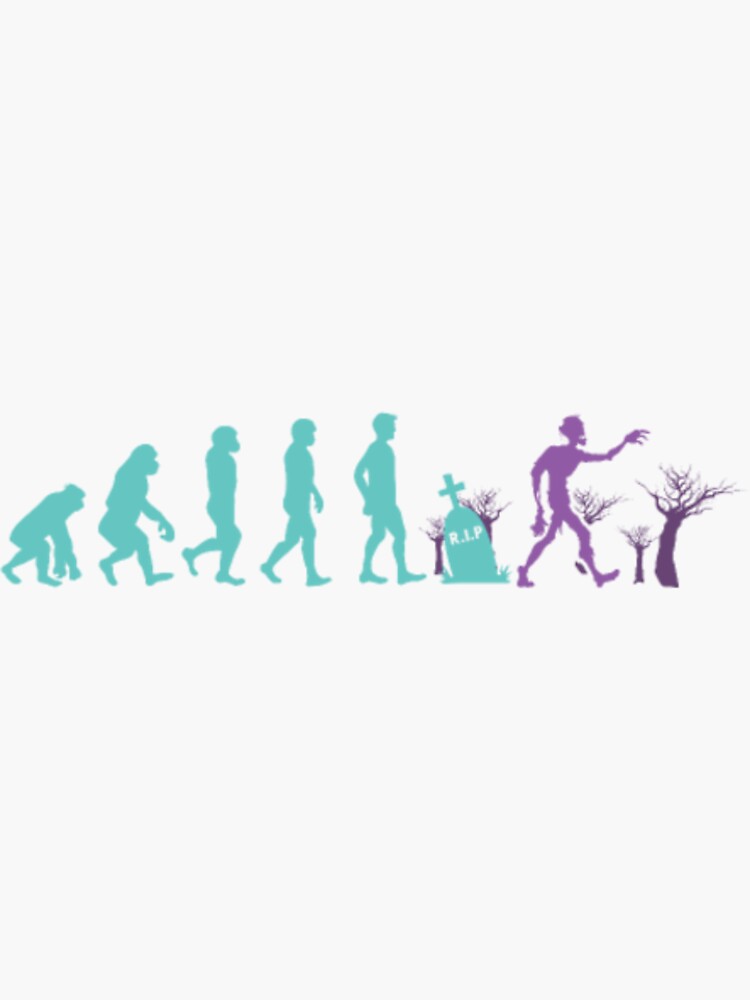 "Evolution Zombie Funny Scary Spooky Undead Human" Sticker for Sale by ...
