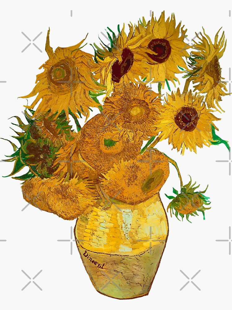 "Van Gogh - Sunflowers" Sticker for Sale by ArtOfSilentium | Redbubble