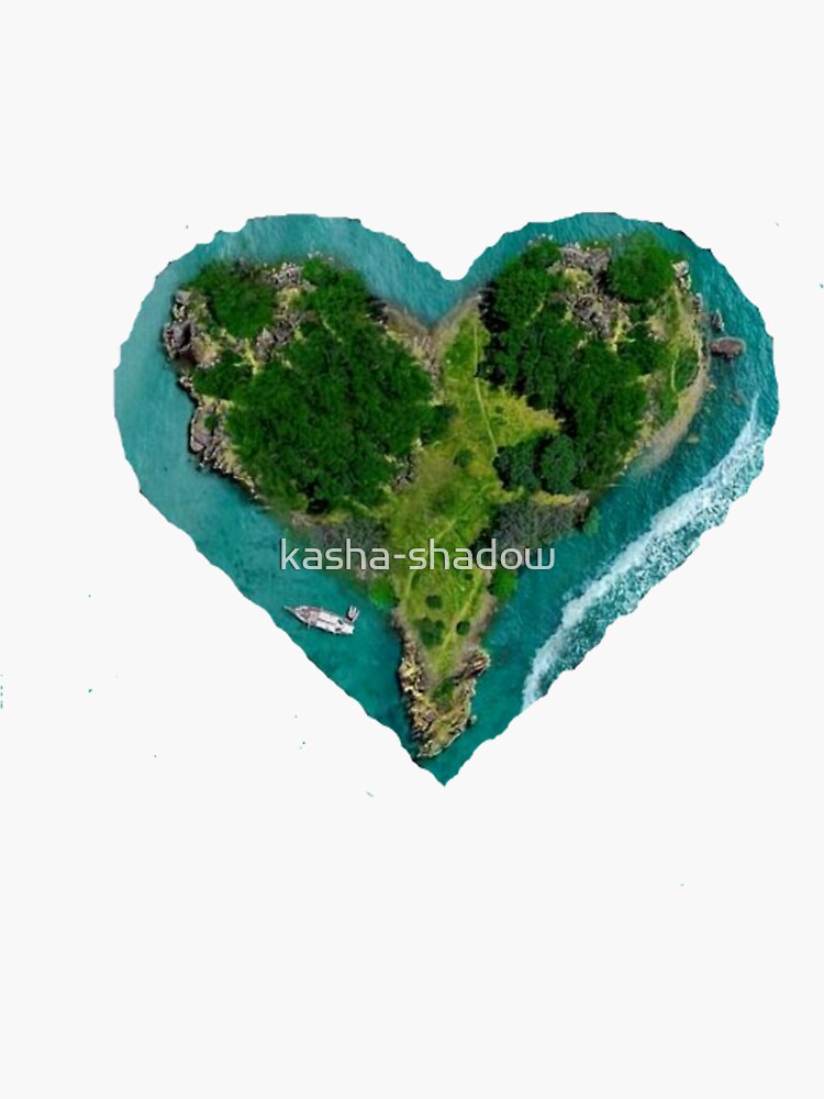 "Heart shaped island" Sticker for Sale by kasha-shadow | Redbubble