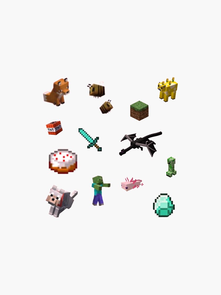 "Minecraft Sticker Set" Sticker for Sale by g0th-gh0st | Redbubble