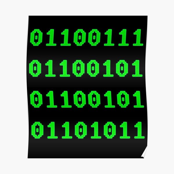 Geek In Binary Code Retro Funny Coding Programmer Clothing Poster By Gamelin Redbubble