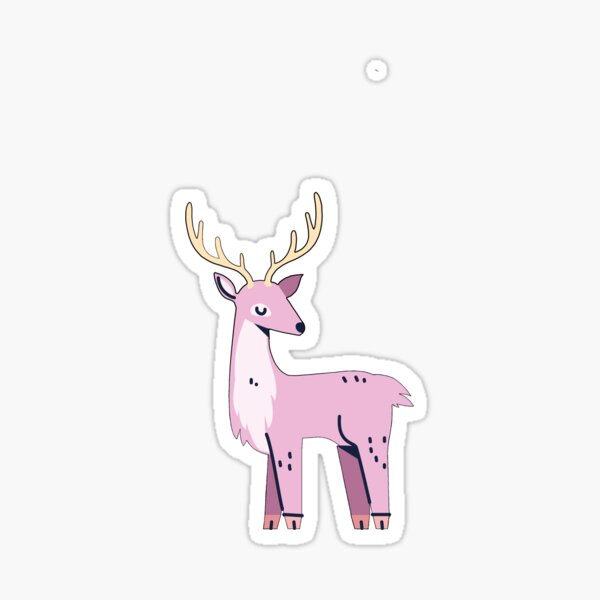 "Pink deer" Sticker for Sale by Sakshi-S | Redbubble