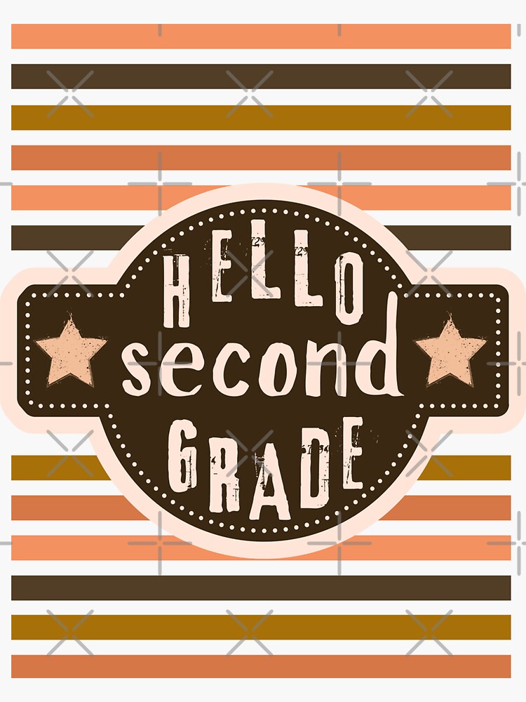 "Hello Second 2nd Grade Back to School Retro Style 6" Sticker for Sale ...