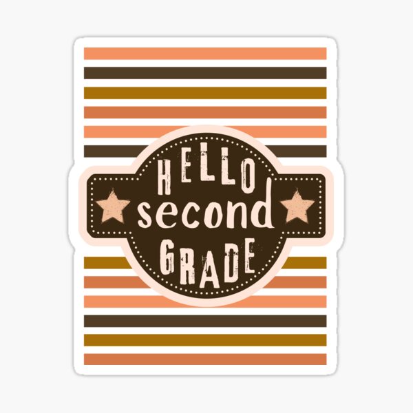 "Hello Second 2nd Grade Back to School Retro Style 6" Sticker for Sale ...