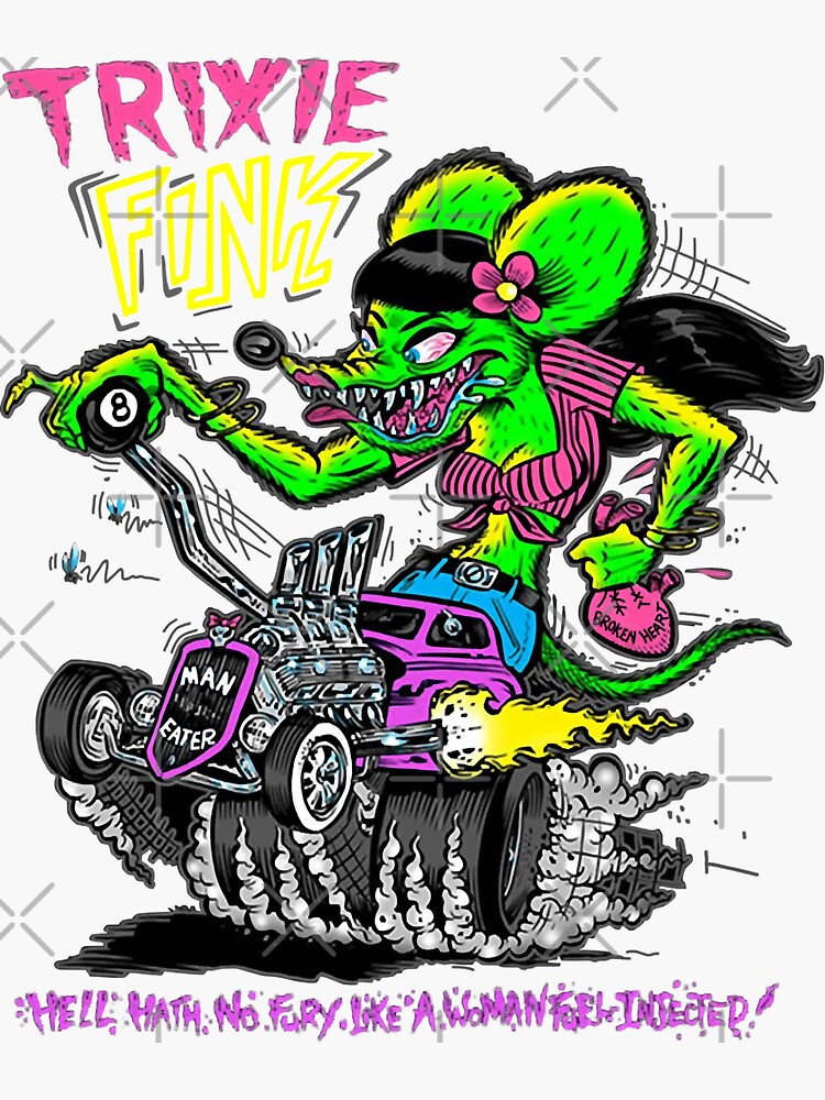 "Grotesque Caricatures Monster Rat Fink Trixie Vintage" Sticker for ...