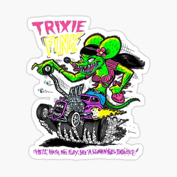 "Grotesque Caricatures Monster Rat Fink Trixie Vintage" Sticker for ...