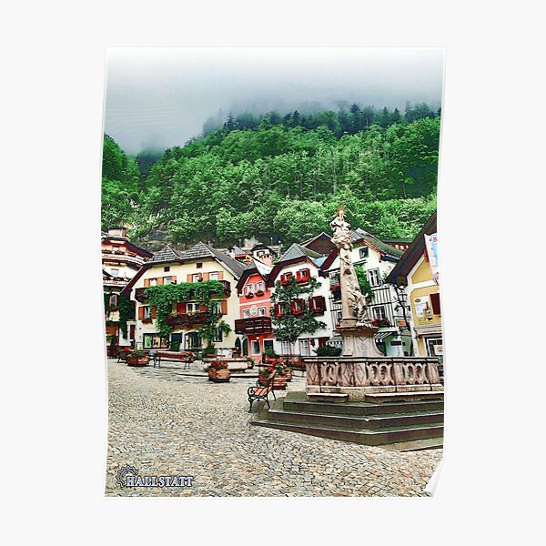 "Hallstatt Austria City" Poster for Sale by PostersStickers | Redbubble