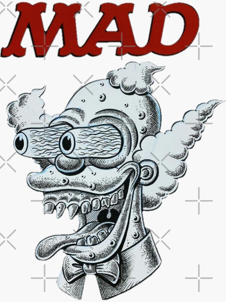 "Mad magazine " Sticker for Sale by FlamIngoy | Redbubble