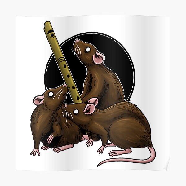 "The Rats and the Pied Piper" Poster for Sale by ChrissyVale | Redbubble