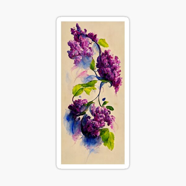 "Watercolor of Lilacs" Sticker for Sale by fallshrooms | Redbubble