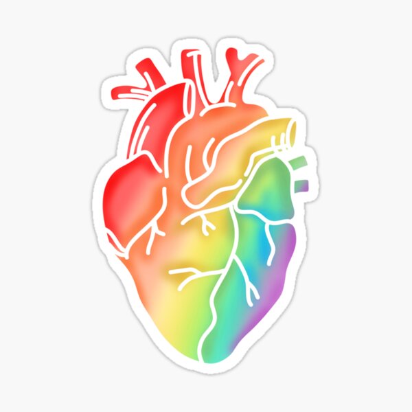 "Rainbow heart " Sticker for Sale by BurstGifts1 | Redbubble