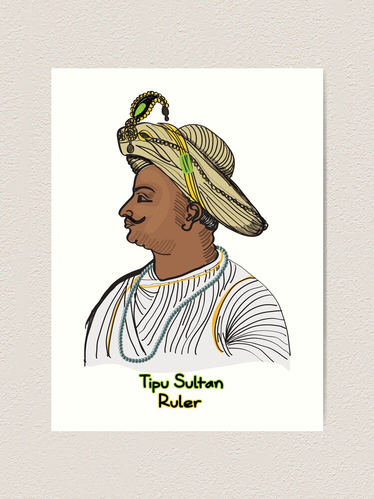 "Tipu Sultan Ruler t-shirt | Tipu Sultan Ruler portrait painting" Art ...