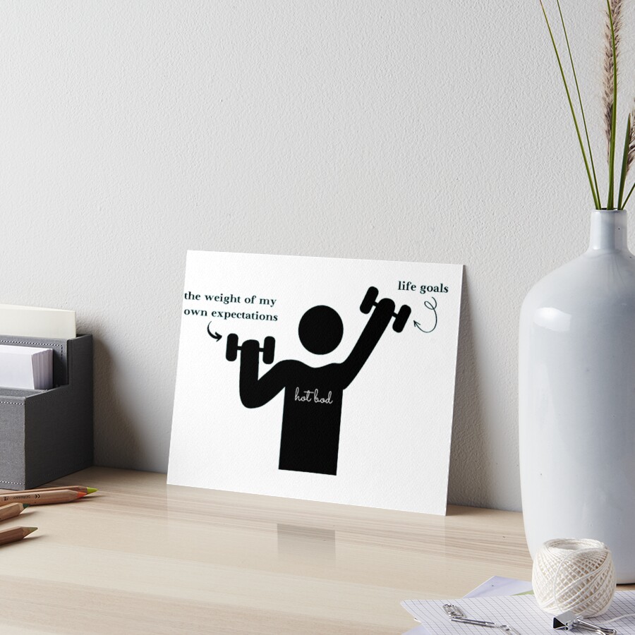 "Gym Stickman Weightlifting Expectations And Life Goals" Art Board ...