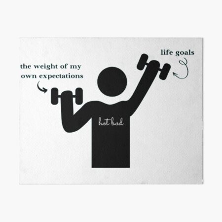 "Gym Stickman Weightlifting Expectations And Life Goals" Art Board ...