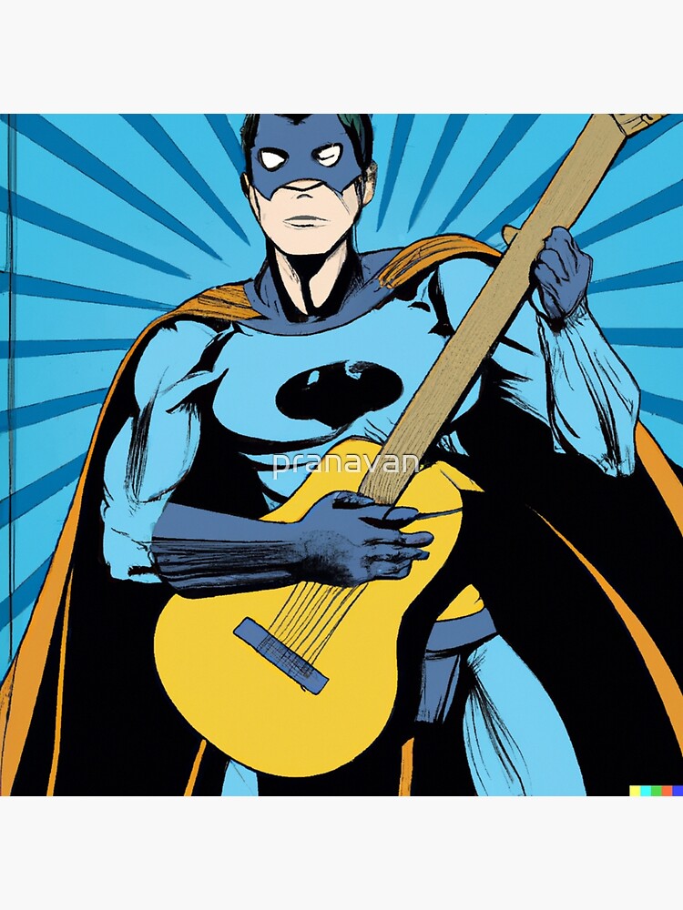"A superhero playing the guitar" Poster for Sale by pranavan | Redbubble