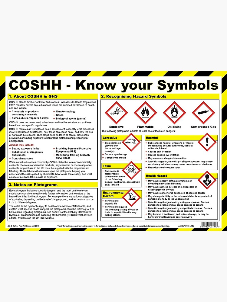 "Know Your Symbol Of COSHH Poster" Art Print for Sale by kiacapadoc | Redbubble