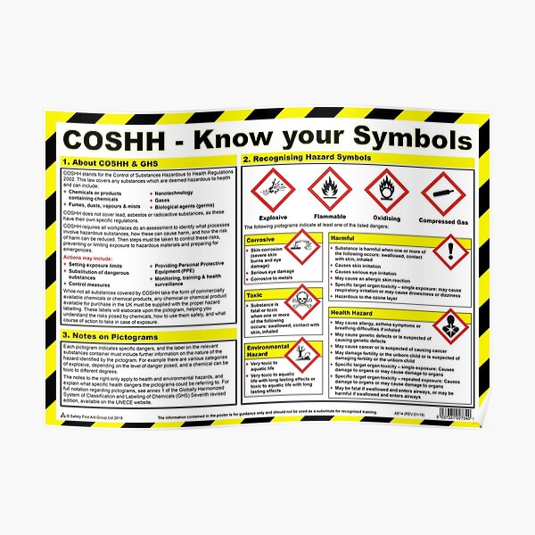 Póster «Conozca su símbolo de COSHH Póster» de kiacapadoc | Redbubble