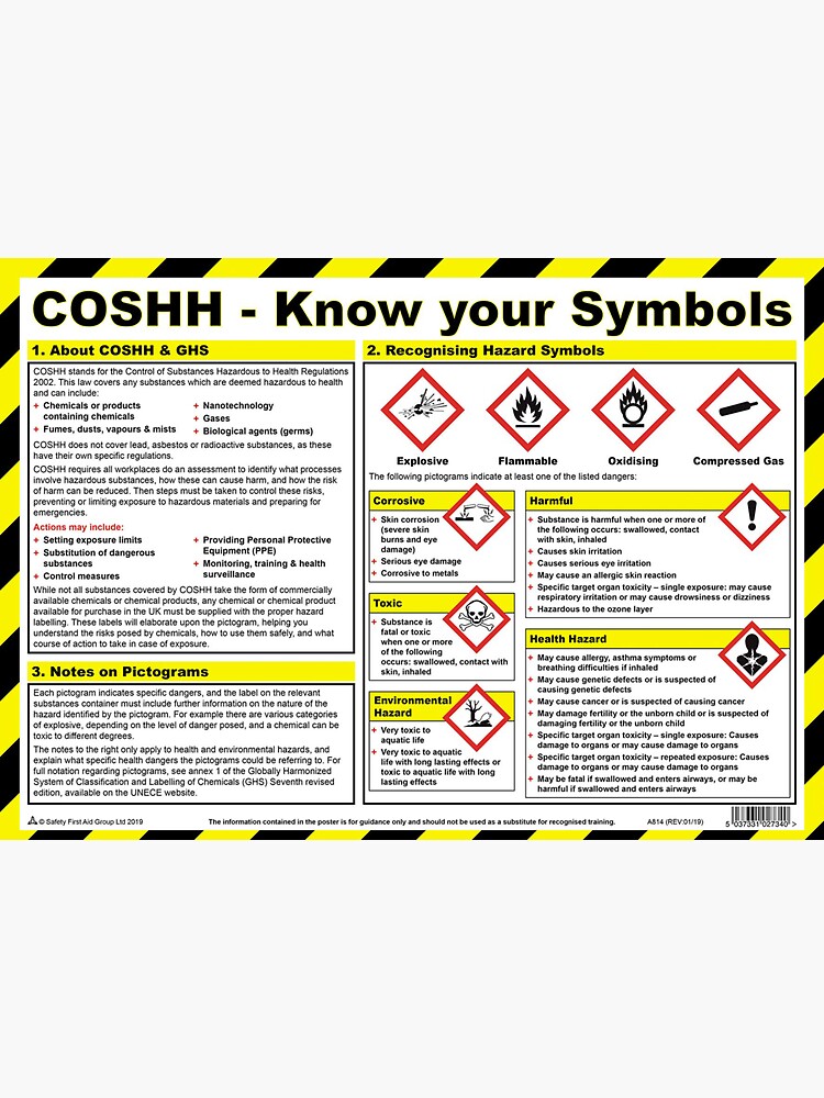 "Know Your Symbol Of COSHH Poster" Sticker for Sale by kiacapadoc ...