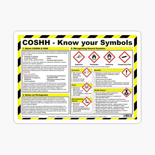 "Know Your Symbol Of COSHH Poster" Sticker for Sale by kiacapadoc ...